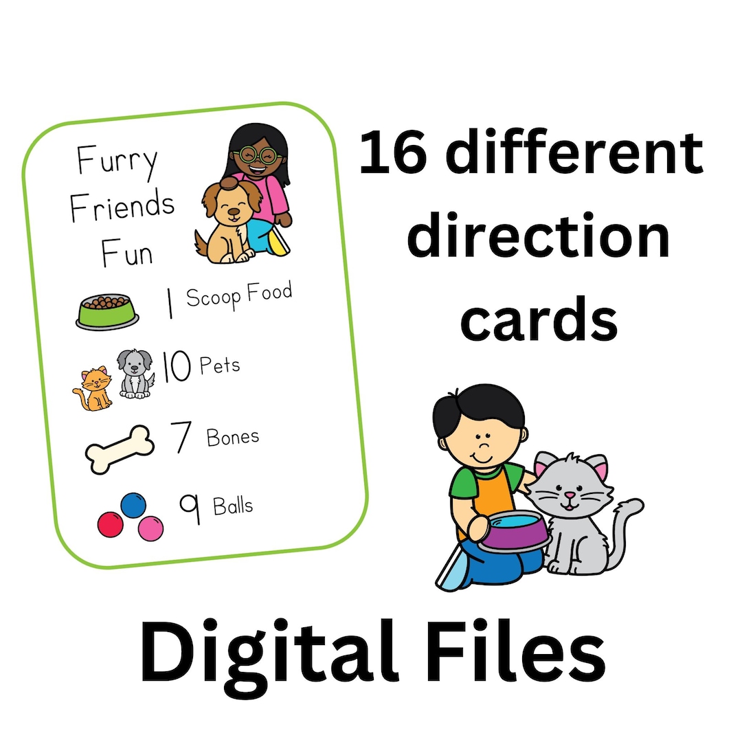 Furry Friends Sensory Bin Digital Download Cards Only - Etsy