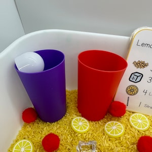 Summer Sensory Bin | Lemonade Stand Sensory Bin | Preschool Summer Game ...