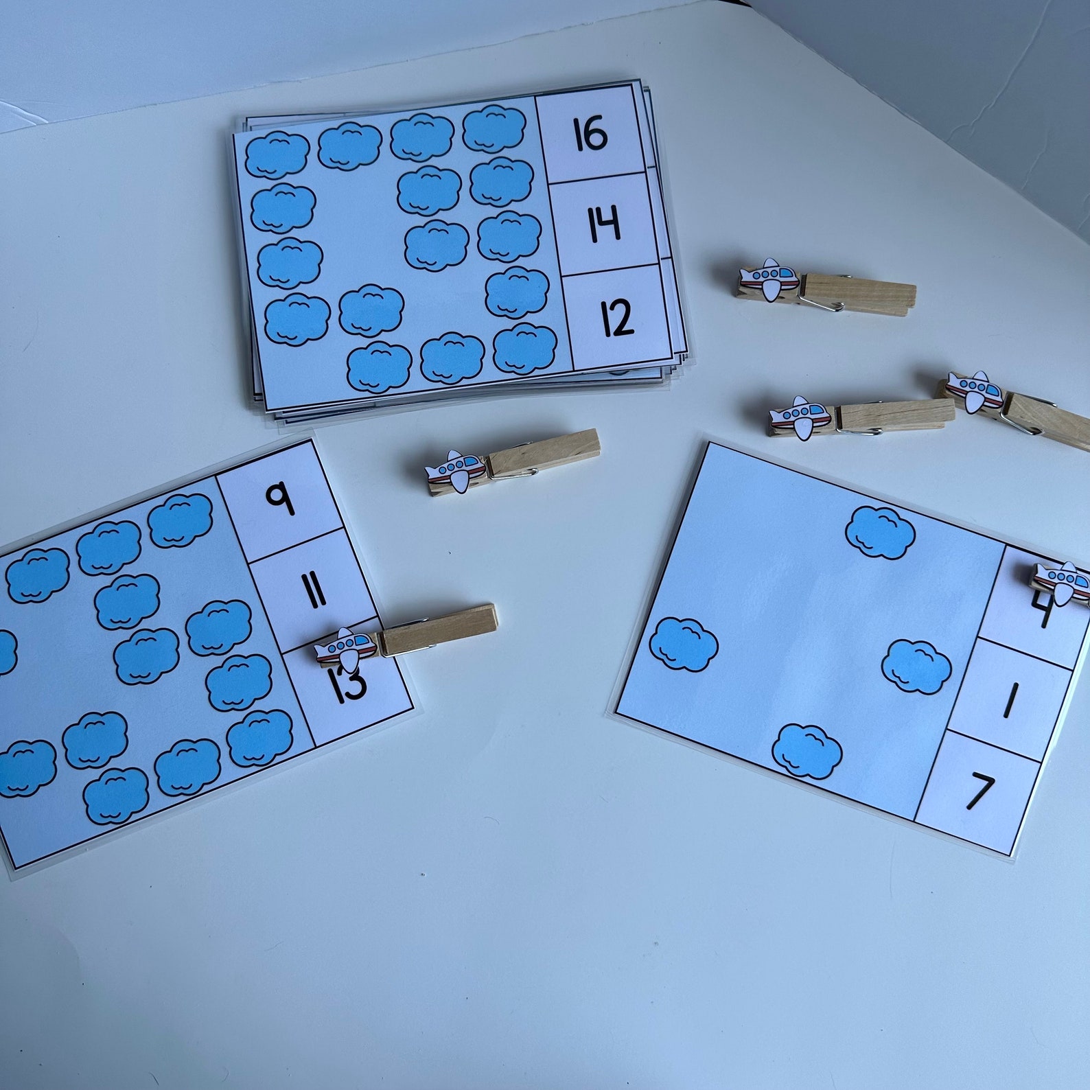 Airplane Counting Clipcards | Count 1-20 | Early Learning | Ready to ...
