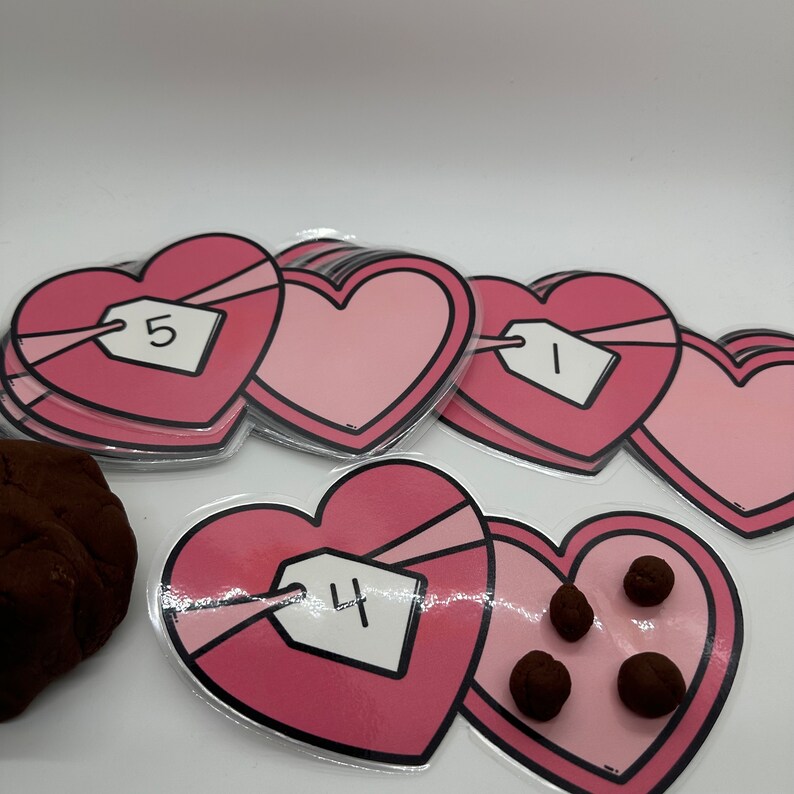 Playdough Counting 1-20 | Chocolate Heart Playdough Mat | Hands on ...