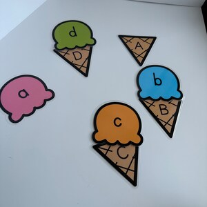 Ice Cream Letter Matching Preschool Summer Learning - Etsy