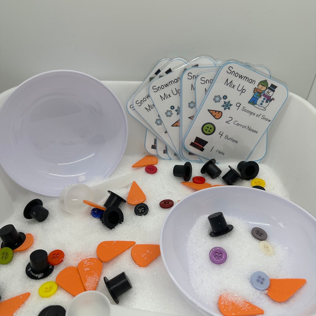 Winter Snowman Sensory Bin | Sensory Bin | Preschool Winter Game ...
