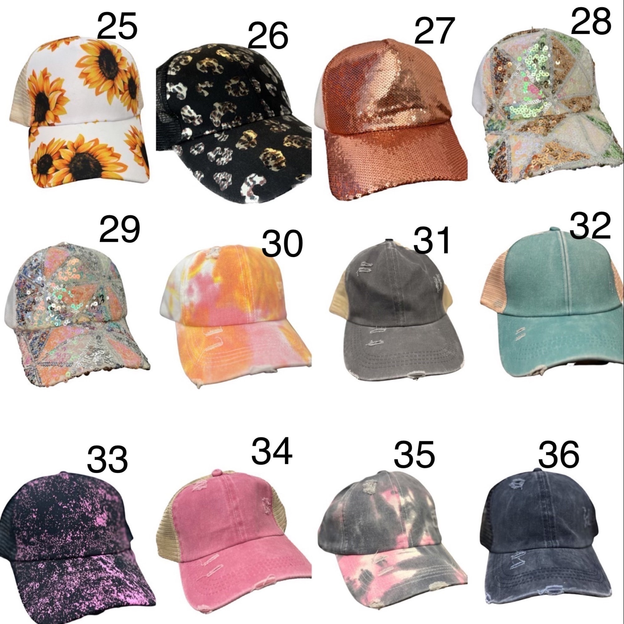 Custom Women Hat|custom Hat|personalized Hat|make My Own Hat|ponytail ...