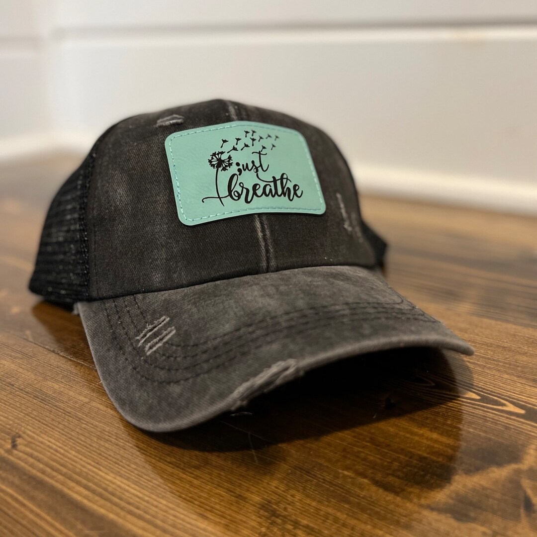 Just Breathe Hat | Dandelion Hat |get Well Soon Gift| Anxiety Gift|women's Ponytail Hat|gift for ...