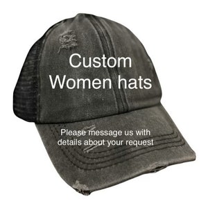 Custom Women Hat|custom Hat|personalized Hat|make My Own Hat|ponytail ...