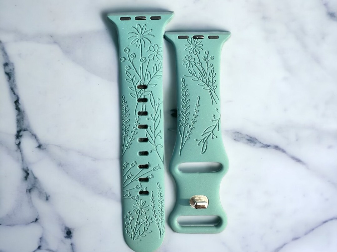 Wildflower Watch Band|flower Watch Band|engraved Watch Band ...