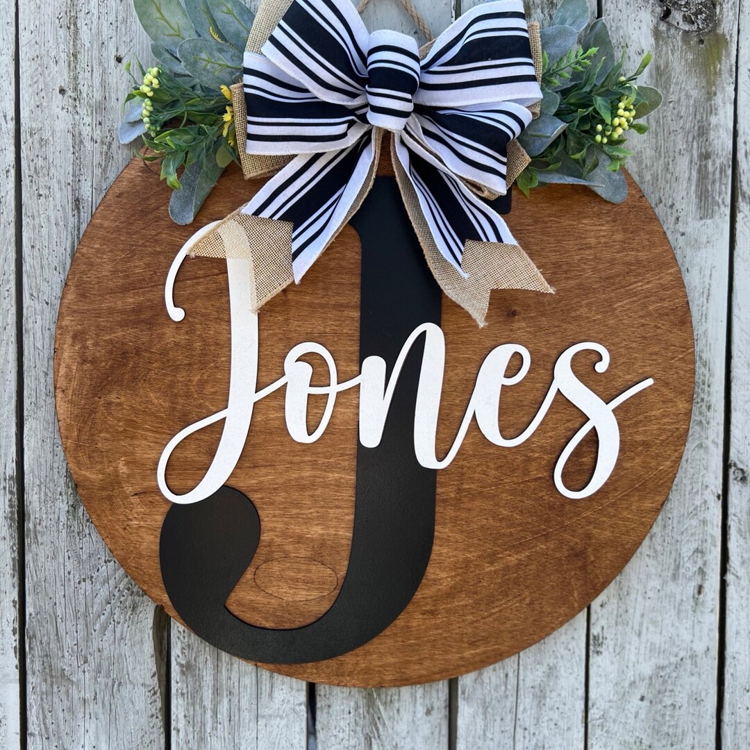 Last Name Front Door Signfarmhouse Front Door Signhome - Etsy