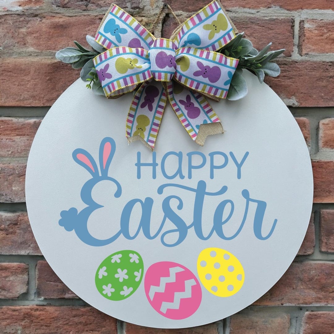 Happy Easter Door Sign|easter Door Sign|easter Door Hanger|bunny Door ...