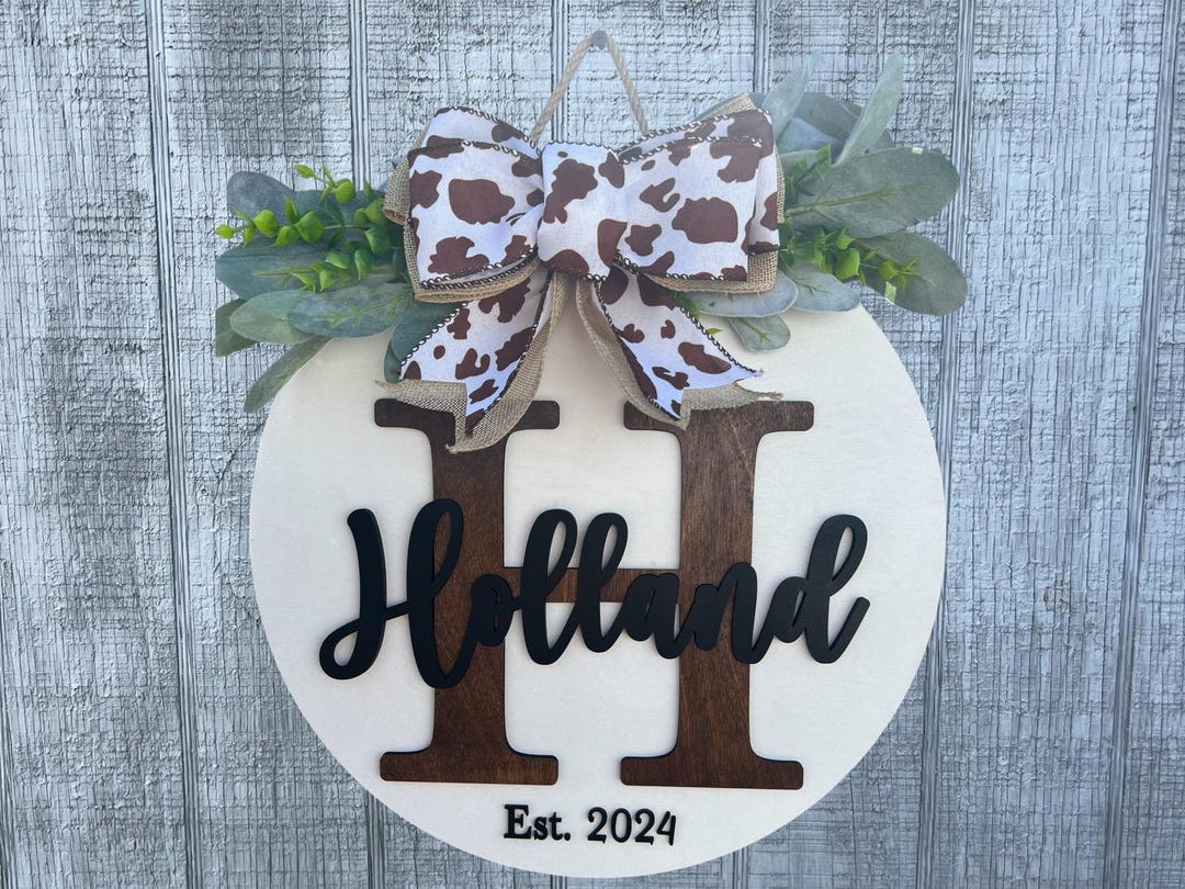 Last Name Front Door Sign |family Front Door Hanger|welcome Front Door ...