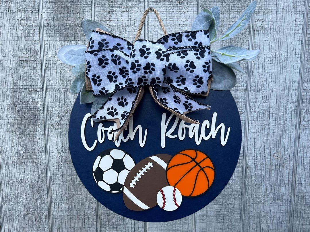 Coach Door Sign|football Coach Door Hanger|coach Room Door Hanger|gift ...
