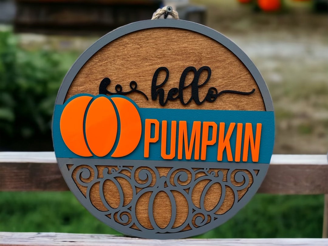 Hello Pumpkin Front Door Sign | Fall Front Door Sign | Pumpkin Sign ...