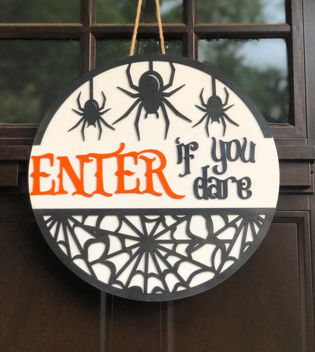 Enter If You Dare Front Door Sign | Halloween Front Door Hanger ...