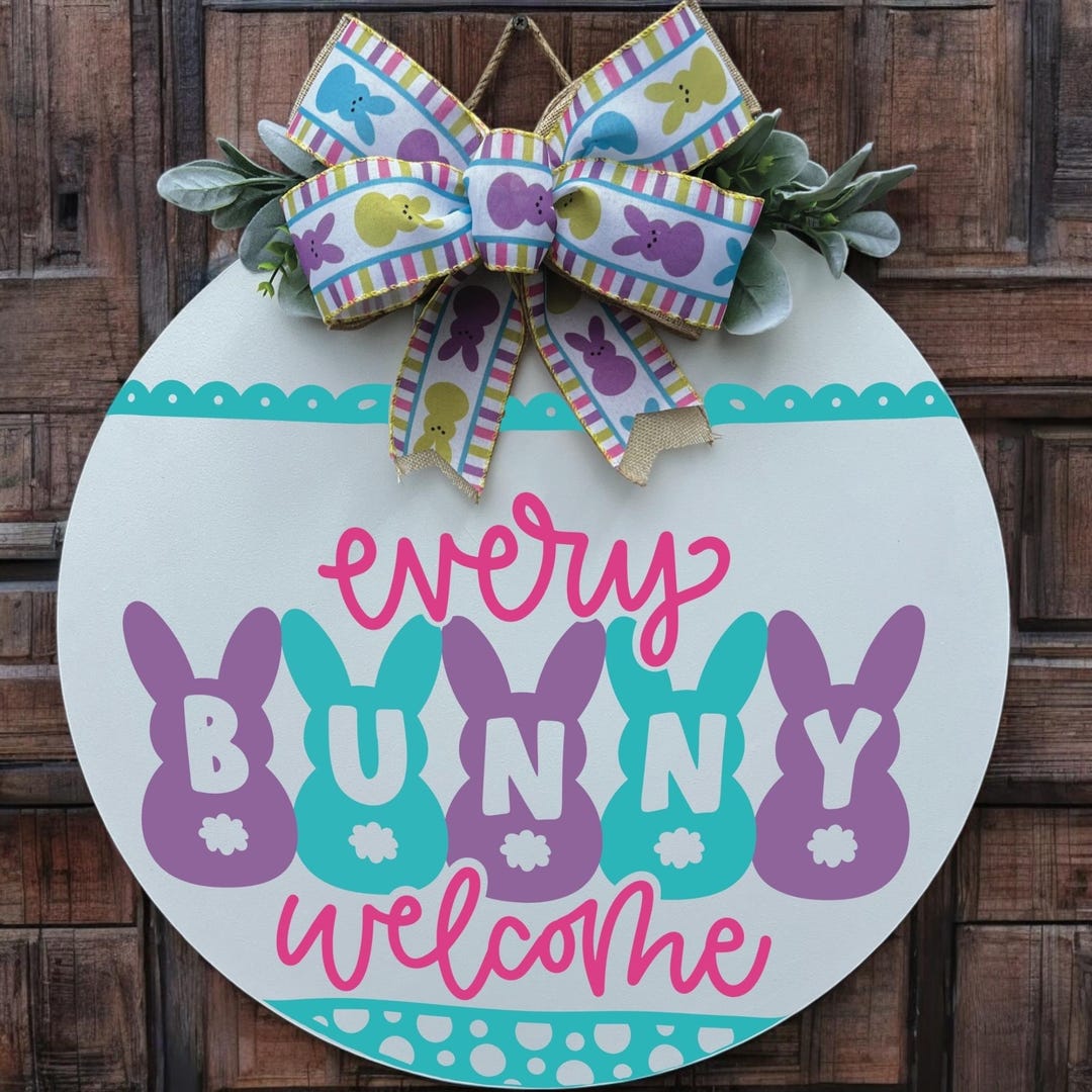 Welcome Easter Door Sign|easter Door Sign|easter Door Hanger|bunny Door ...