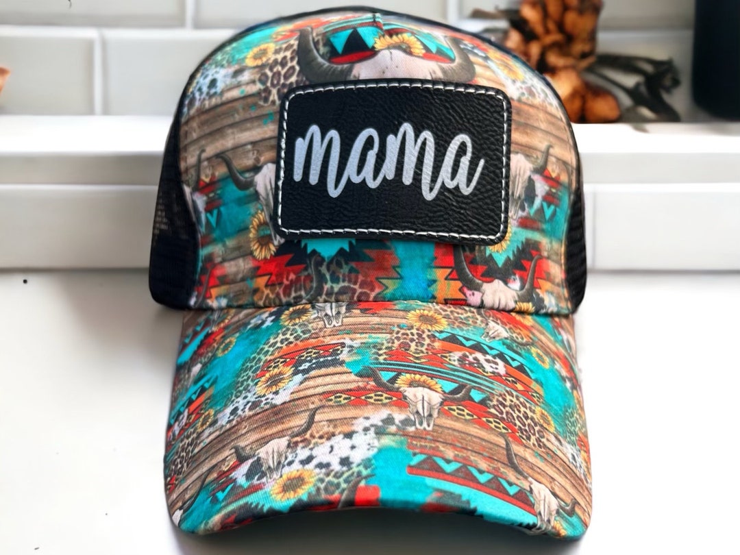 Western Print Mama Hat|gift for Mama|mother's Day Gift|mama Ponytail ...