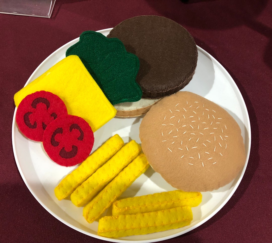 Felt Burger and Fries Set - Etsy