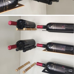 Wine Pegs - Brushed Aluminum in Gold Color- Modern Wine Rack Pegs - Set ...