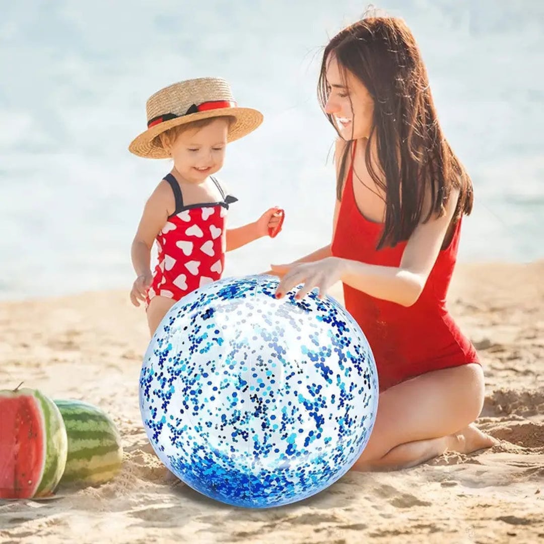 2pc Sparkleshine Glitter Beach Ball - Inflatable Sequin Beach Ball for ...