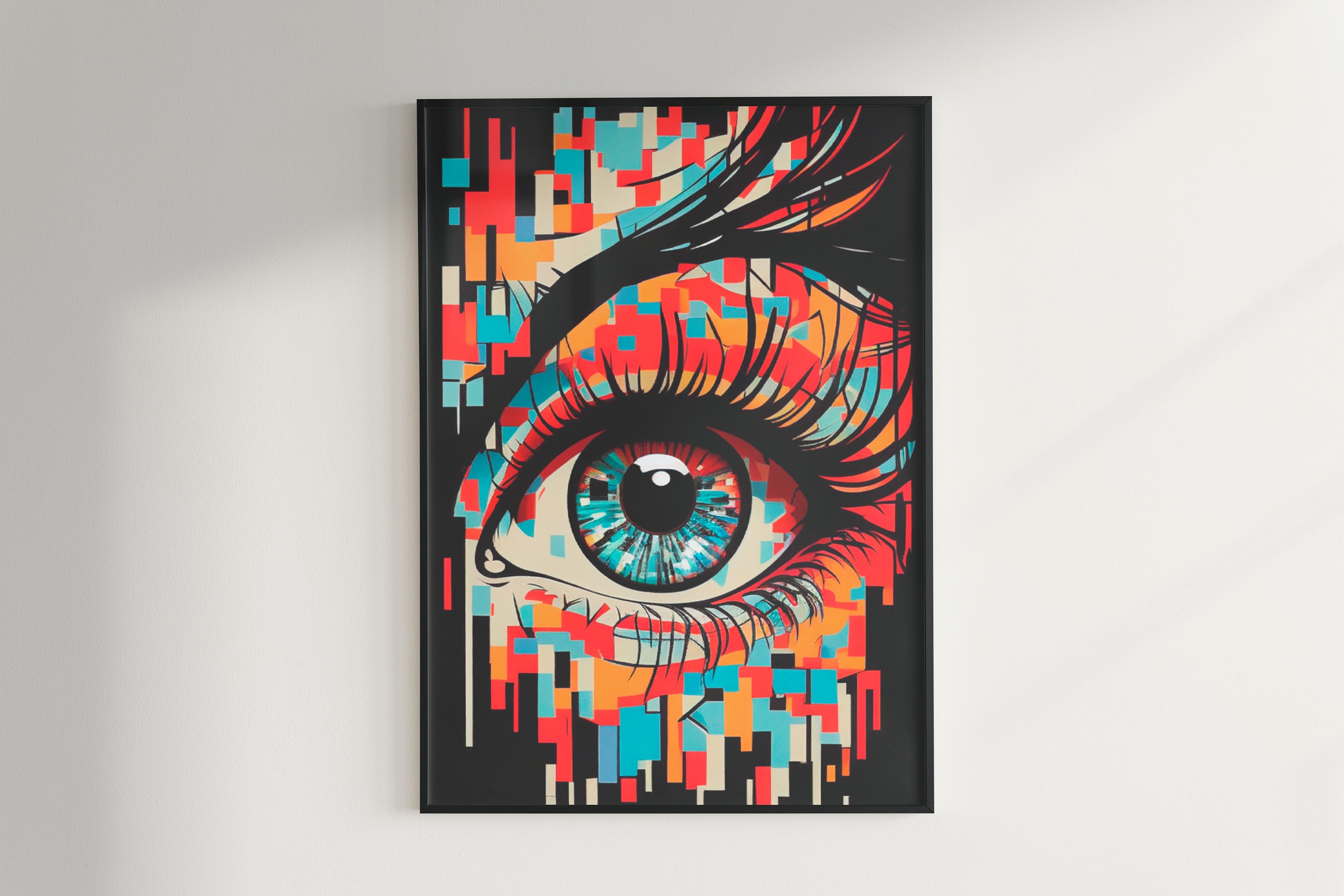 Pop Art Print, Pop Art Eye Poster, Colorful Eye Print, Digital Eye ...
