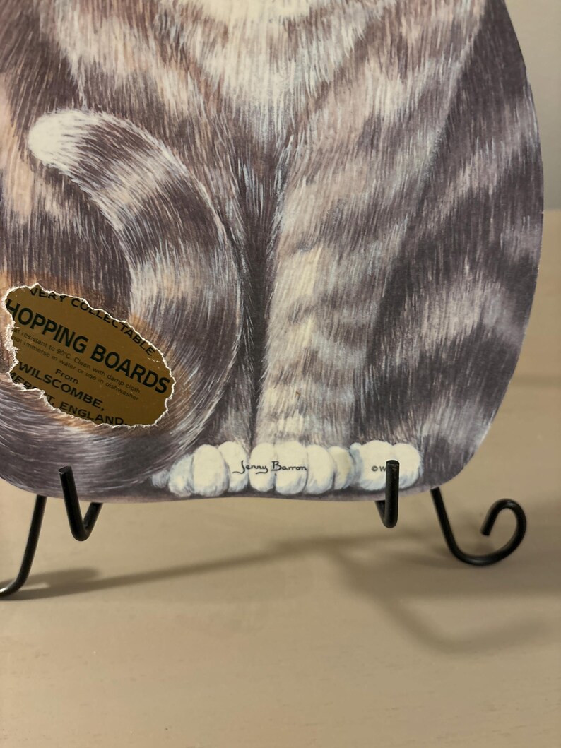 1993 Vintage Tabby Cat Melamine Cutting Board Wall Decor by Jenny ...