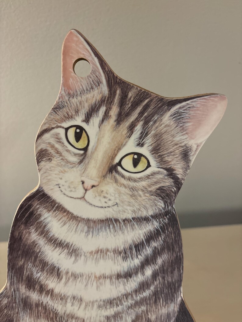 1993 Vintage Tabby Cat Melamine Cutting Board Wall Decor by Jenny ...