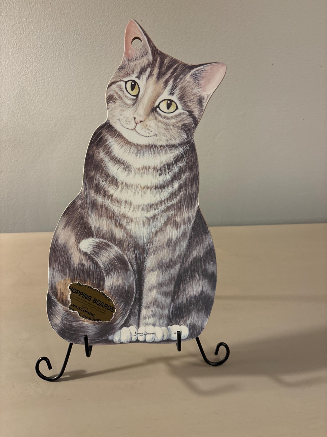 1993 Vintage Tabby Cat Melamine Cutting Board Wall Decor by Jenny ...