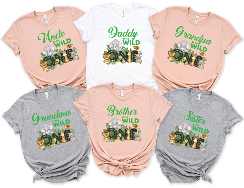 Safari Floral Wild One Birthday Shirts, Matching Family Shirts - Etsy