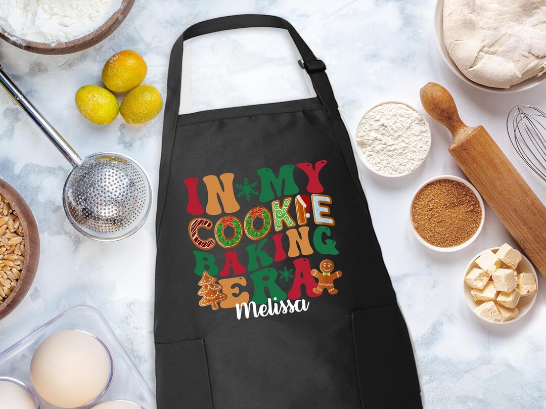 In My Cookie Baking Era Apron, Custom Name Christmas Aprons, Cookie ...