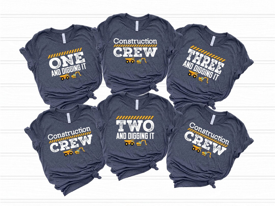 Construction Crew Shirt Birthday Crew Shirt Two and Digging - Etsy