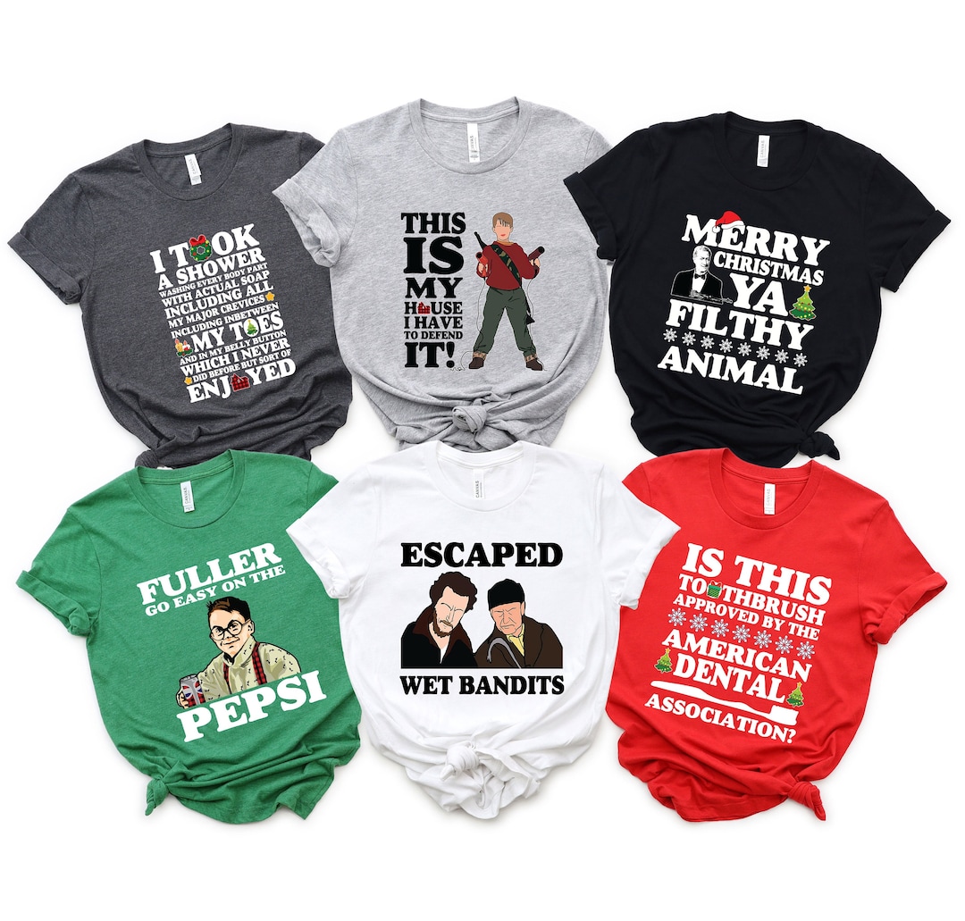 Home Alone Shirts, Personalized Home Alone Family Matching Christmas ...
