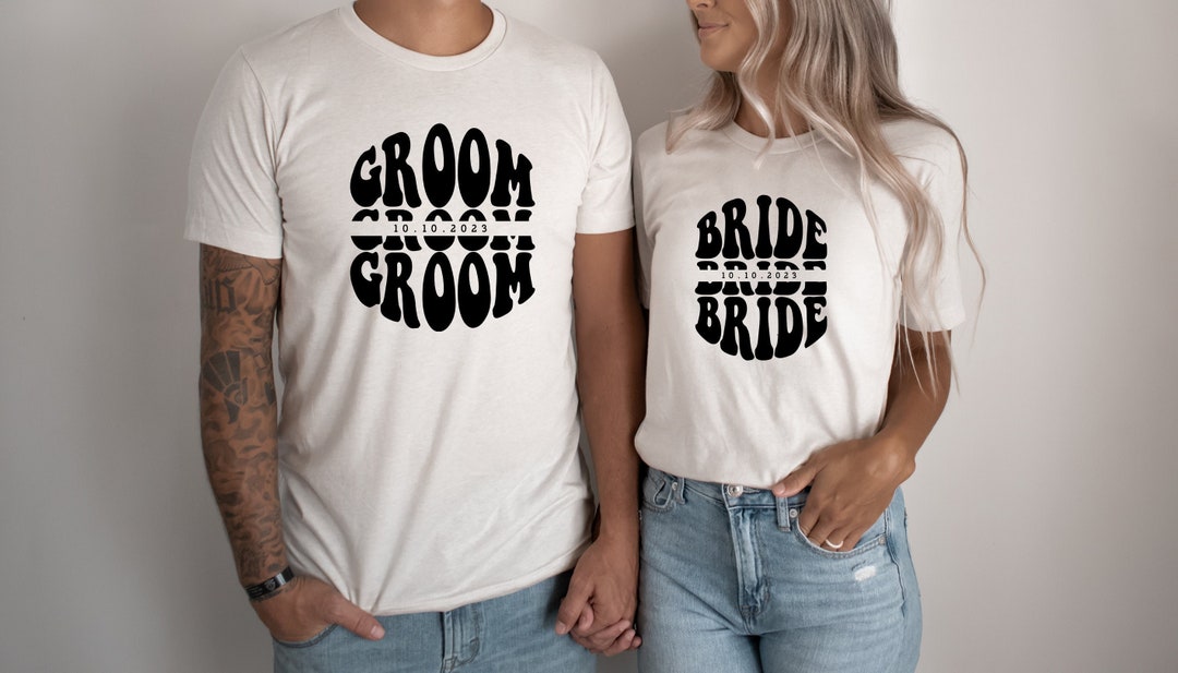 Bride and Groom Shirts, Bride and Groom Tees, Bride Groom Set, Cute Set ...