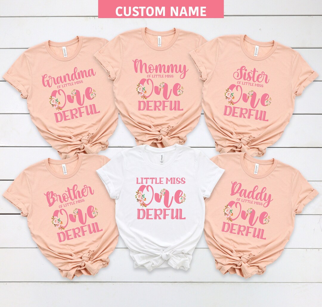 Custom Miss One-derful Birthday Family Shirts, Miss Onederful Floral ...