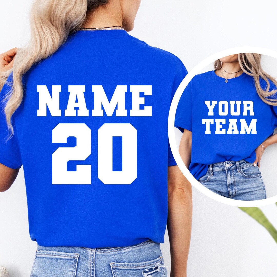 Custom Sports Team Shirt, Personalized Name and Number - Etsy