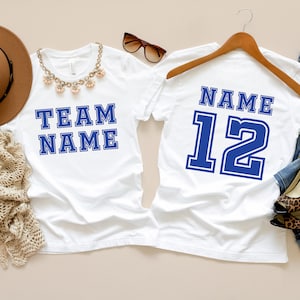 Custom Sports Team Shirt Front Back Name, Personalized Sports Shirt ...