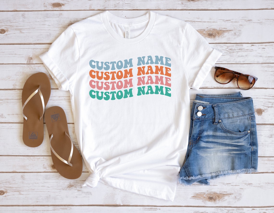 Custom Retro Name Shirt, Personalized Groovy Tee - Etsy