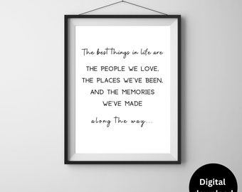 Best Things in Life Postcard, Quote Card - Etsy
