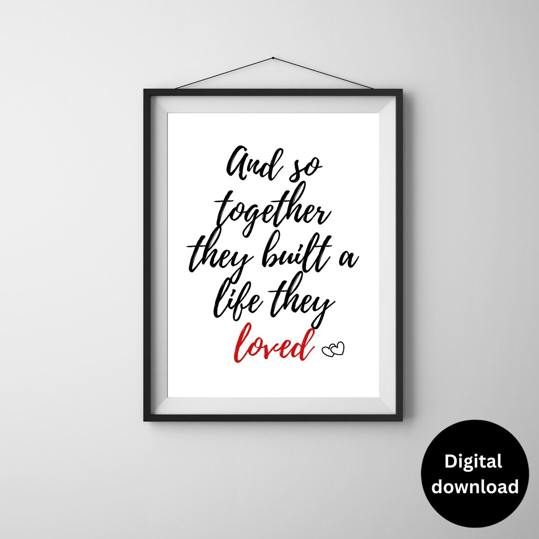 Built Life Together, Printable Wall Art, Inspirational Quote, Positive ...