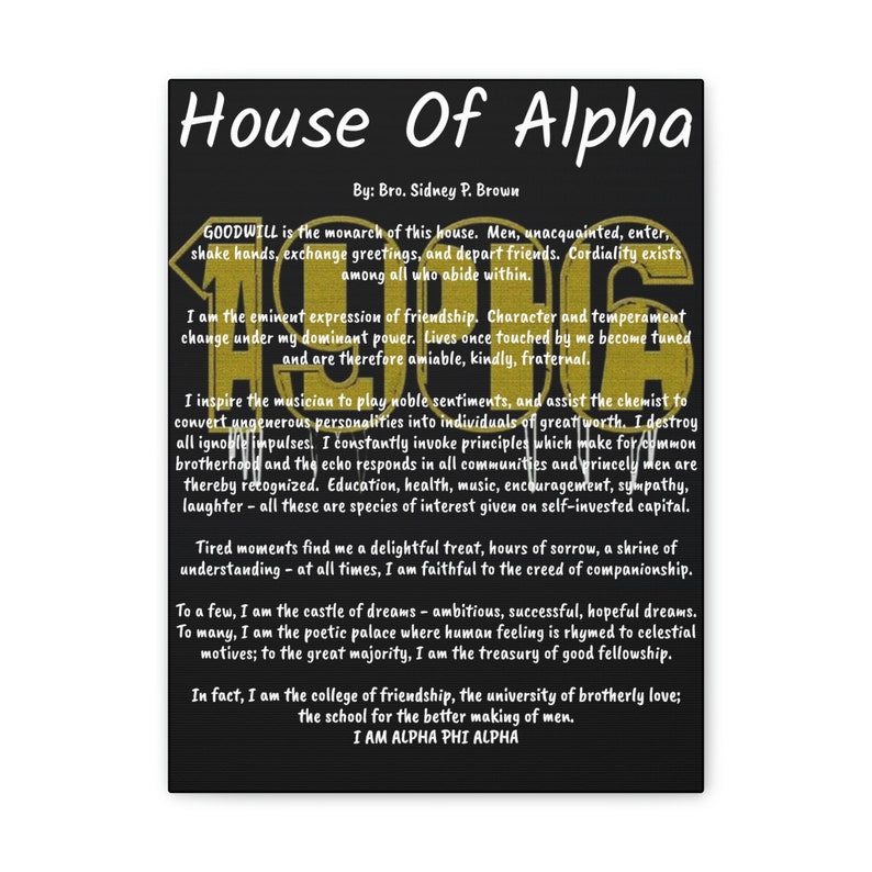 House of Alpha - Bro. Sidney P. Brown - Alpha Phi Alpha - Classic ...