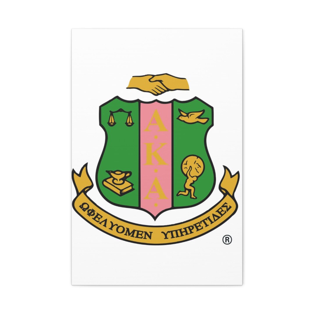 Pink & Green Sorority-inspired Shield Wall Canvas | 1908 Greek Life ...