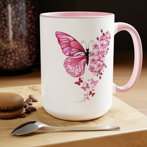 Monarch Butterfly, Large Coffee Mug, Hot Chocolate Mug, Butterfly Wings ...