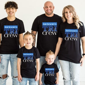 Custom Name Triathlon Support Crew Shirt, Family Matching Cheer Squad ...