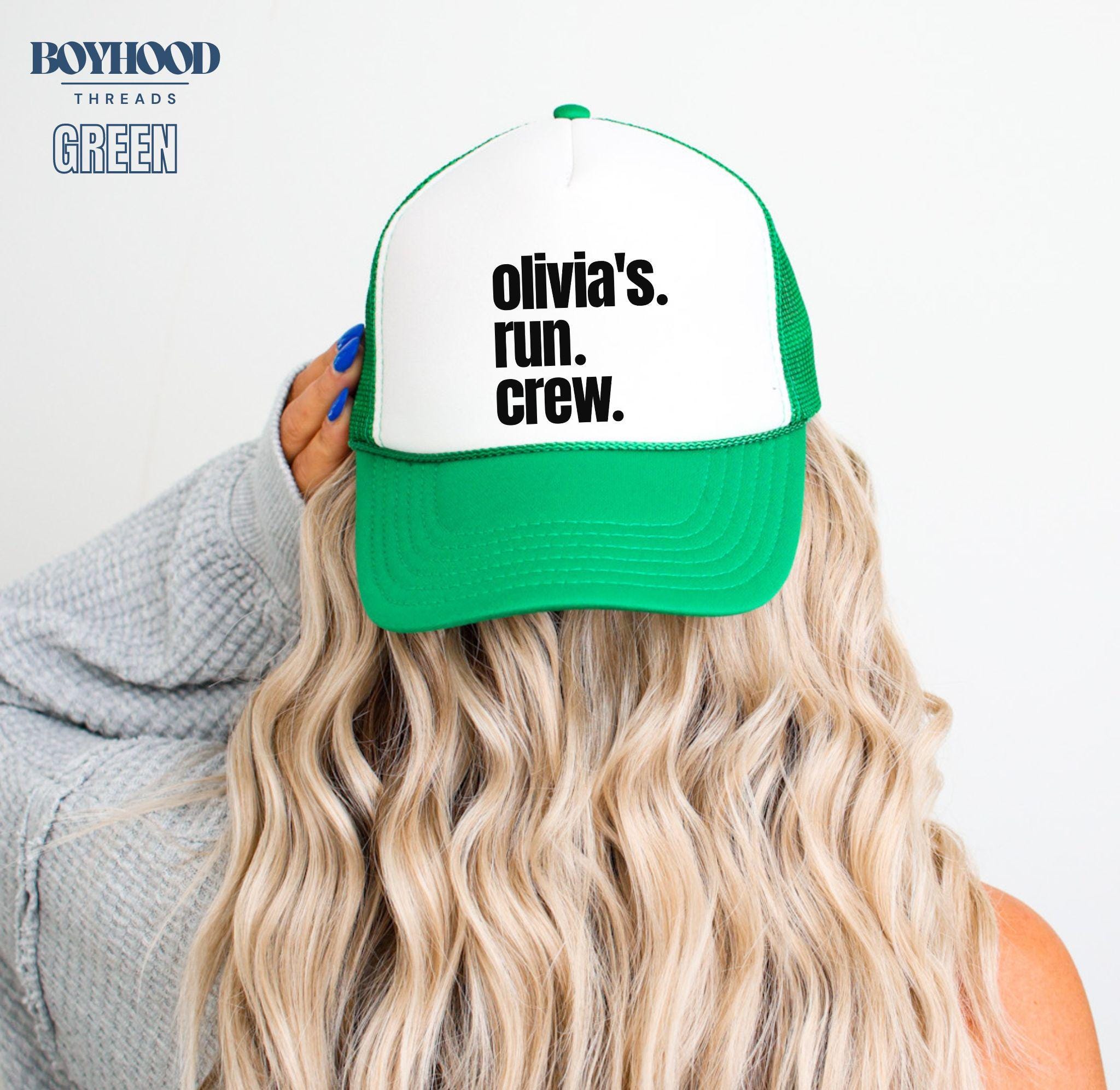 Personalized Run Crew Hat for Cheer Squad to Wear on Race Day Group ...