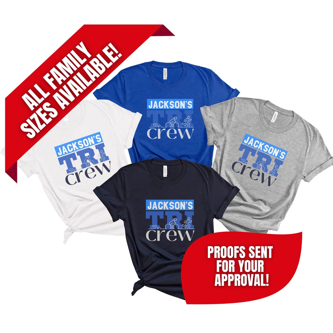 PERSONALIZED NAME Triathlon Support Crew Shirt, Family Matching Cheer ...
