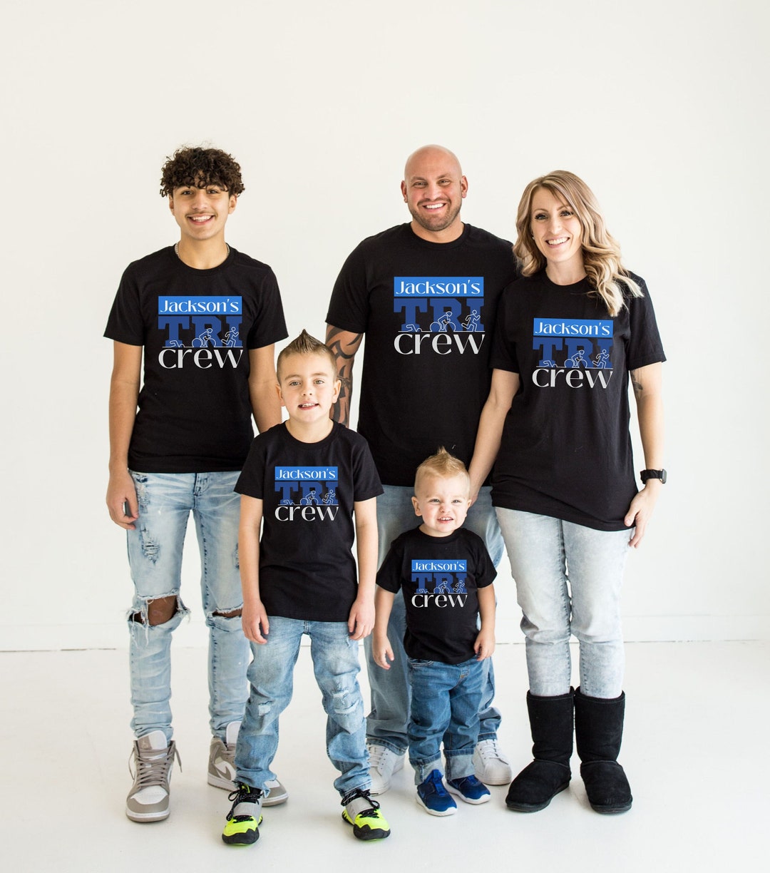 Custom Name Triathlon Support Crew Shirt, Family Matching Cheer Squad ...