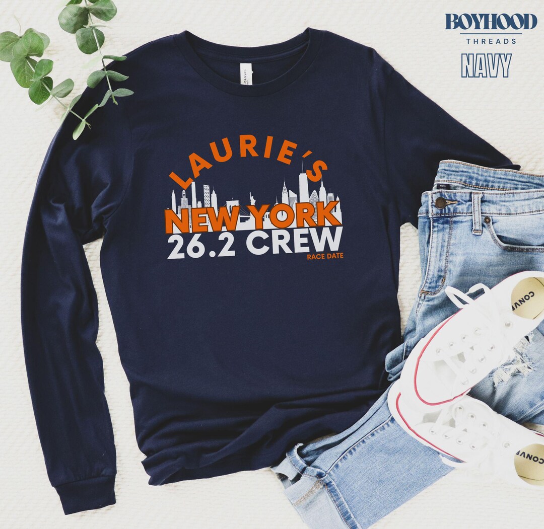 Personalized New York Support Crew Long Sleeve Run T-shirt Family ...