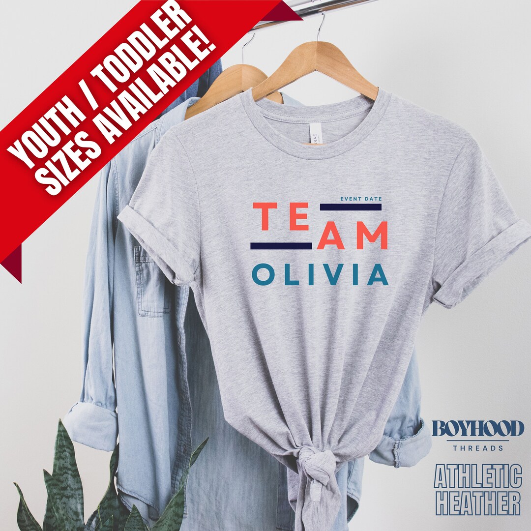 CUSTOM NAME Team Shirt, Family Matching Support Crew Top, Running Team ...