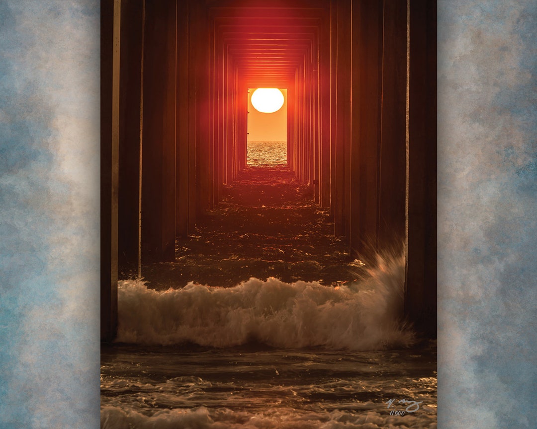 Scrippshenge Wall Art of Scripps Pier Sunset in La Jolla by Tisvlad ...