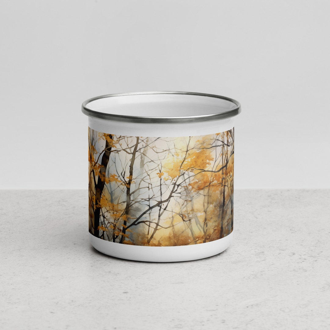 Metal Enamel Mug, Original Art, Unique Coffee Mugs, Fancy Coffee Mugs ...