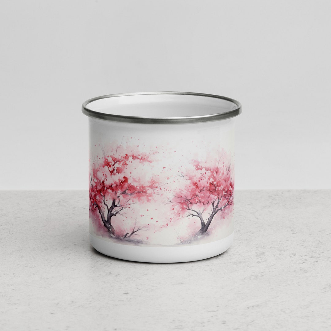 Metal Enamel Mug, Original Art, Unique Coffee Mugs, Fancy Coffee Mugs ...