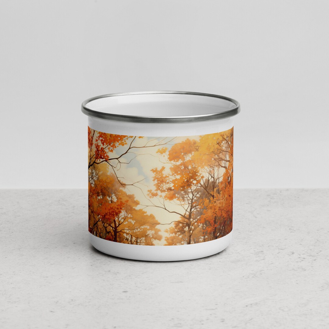 Metal Enamel Mug, Original Art, Unique Coffee Mugs, Fancy Coffee Mugs ...