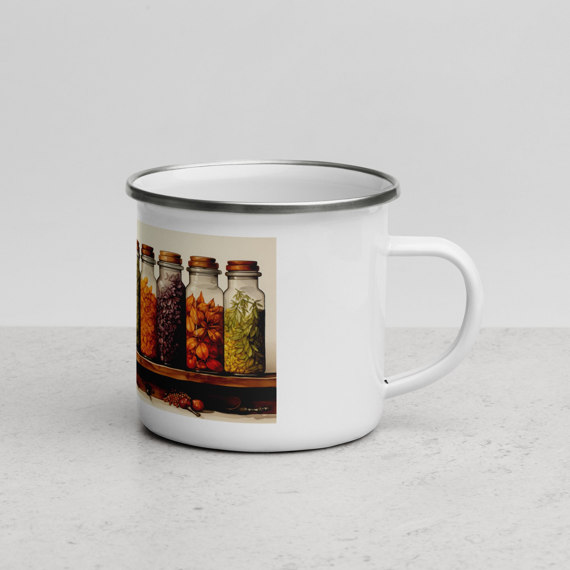 Metal Enamel Mug, Original Art, Unique Coffee Mugs, Fancy Coffee Mugs ...